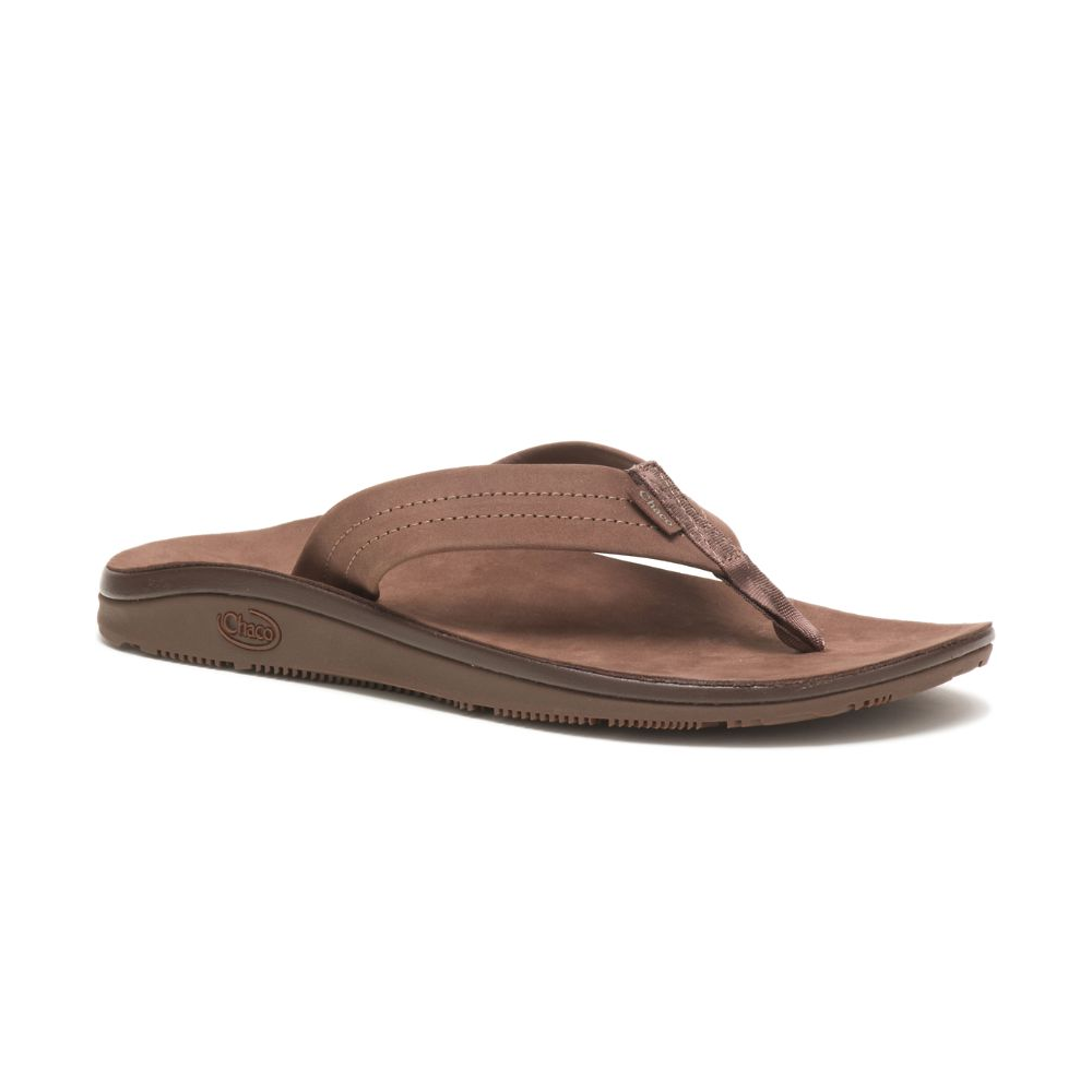 Women's Chaco Classic Leather Flip Color: Dark Brown – Brown's Shoe Fit ...